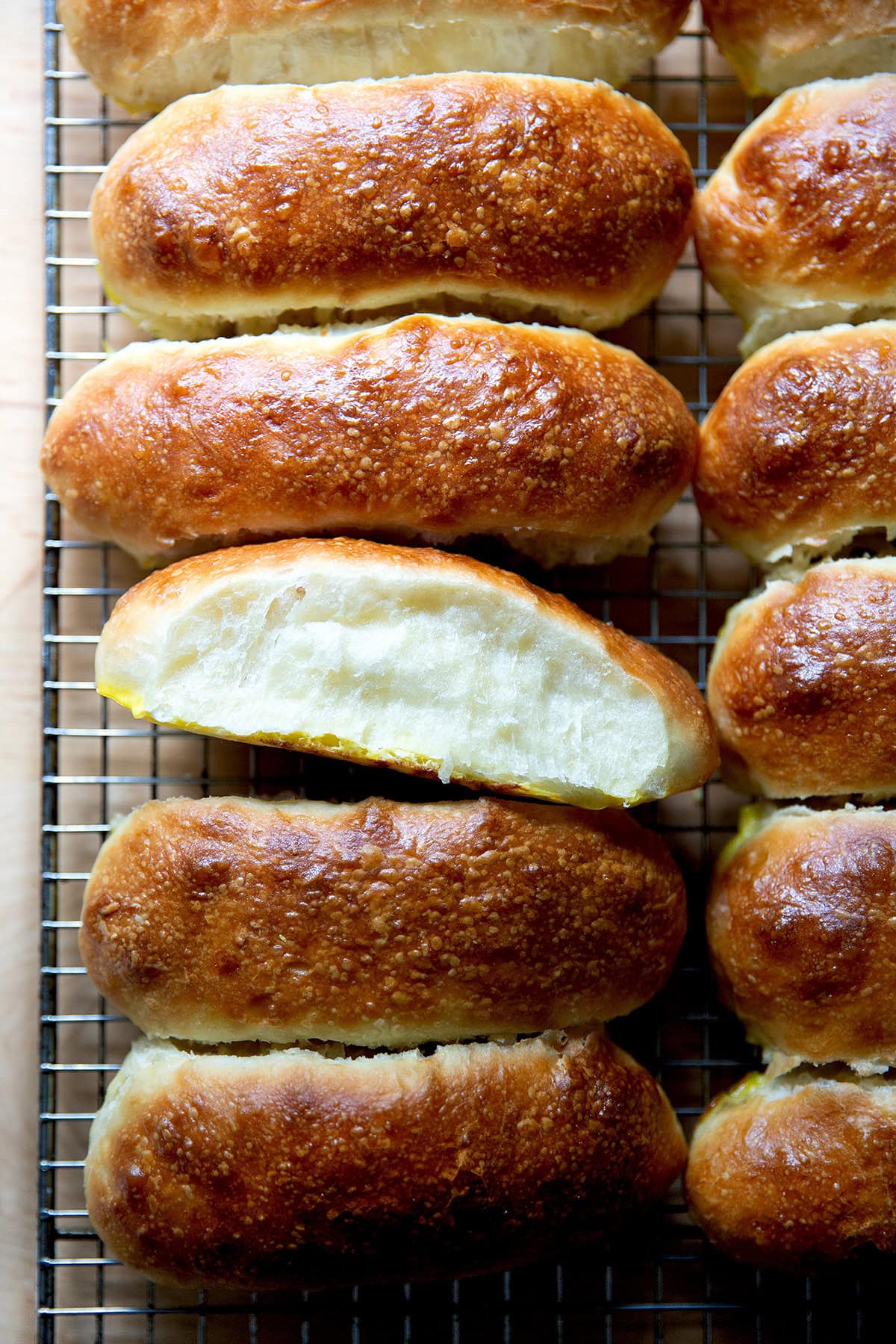No-Knead Brioche Hot Dog Buns | Alexandra's Kitchen